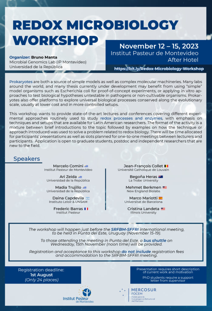 Redox Microbiology Workshop - Institut Pasteur